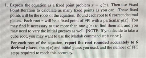 Solved Convergence Rates And The Fixed Point Iteration