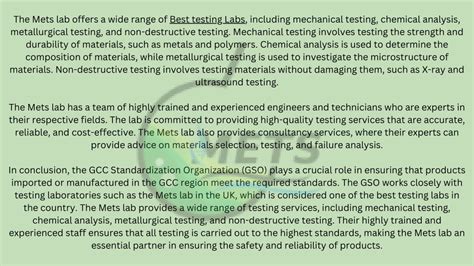 Ppt Mets Lab As The Best Testing Lab In Uk An Gso Overview Powerpoint