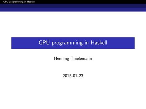 Gpu Programming In Haskell