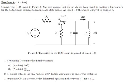 Solved Problem Points Consider The RLC Circuit In Chegg Com