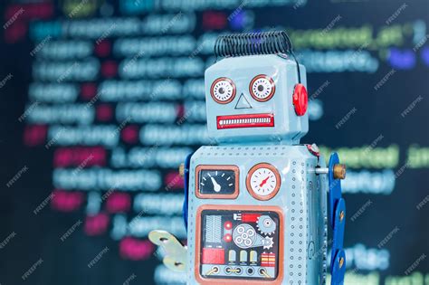 Premium Photo Symbol For A Chatbot Or Social Bot And Algorithms Program Code In The Background