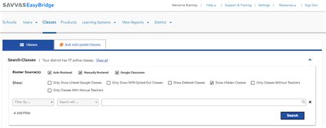 Search For Filter Classes