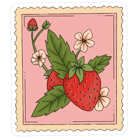 Cute Strawberry Sticker Strawberry Fields Postage Sticker