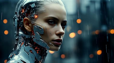 Premium Ai Image Synthetic Elegance Highly Advanced Android With
