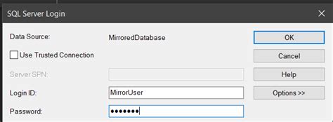 sql server database mirroring failed logins on primary after