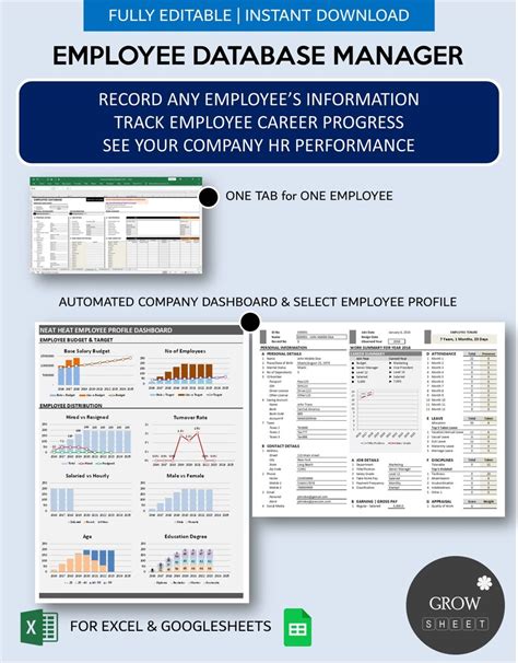Employee Database Management System For Excel And Google Sheets Human