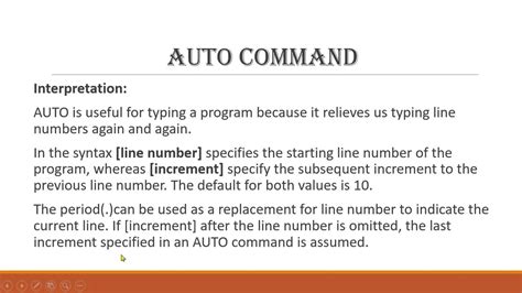 class 10 computer chapter no 2 lecture no 18 basic commands auto