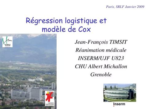 PPT Régression logistique et modèle de Cox PowerPoint Presentation ID