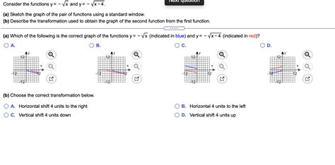 Solved Next Que Consider The Functions Y Vx And Y Chegg Com