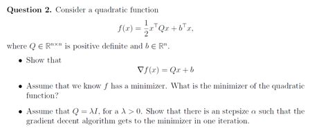 Solved Consider A Quadratic Functionf X XQx Chegg