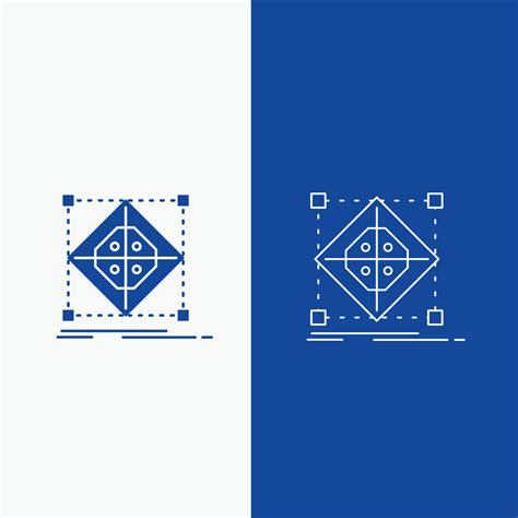 Architecture Cluster Grid Model Preparation Line And Glyph Web Button In Blue Color Vertical