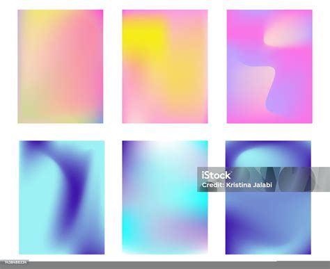 Y2k 홀로그램 그라데이션 세트 무지개 빛깔의 아우라 파스텔 무지개 메쉬 배경 부드럽고 흐릿한 분홍색 파란색 및 민트 질감으로 소셜 미디어 템플릿 및 기타 그래픽 디자인을