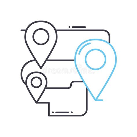 Location Line Icon Outline Symbol Vector Illustration Concept Sign
