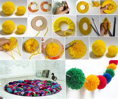 Cute Colorful Diy Pom Pom Crafts And Ideas Video Included
