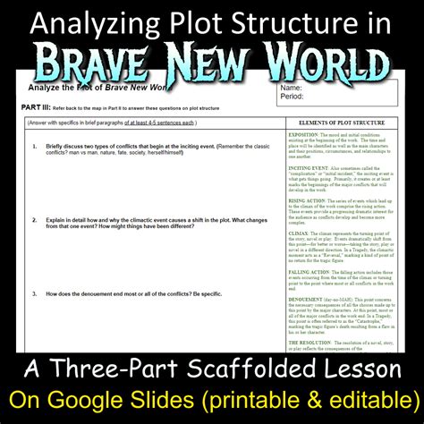 Brave New World Mapping And Analyzing Plot Structure Three Part Lesson