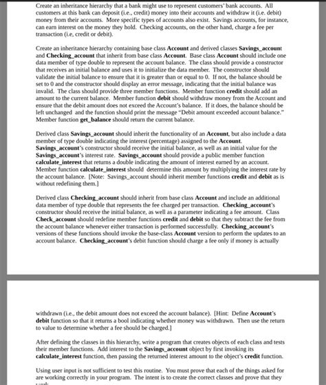 Solved Create An Inheritance Hierarchy That A Bank Might Use