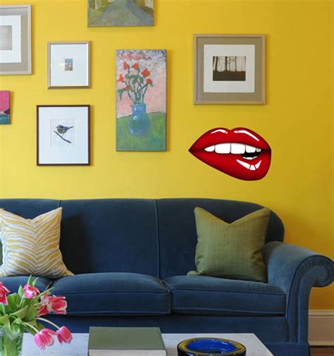 Trinx Sexy Red Lips Wall Decal Red Lips Wall Sticker Red Lips Wall