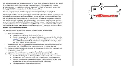 Solved You Are A Test Engineer And You Want To Test The RC Chegg Com
