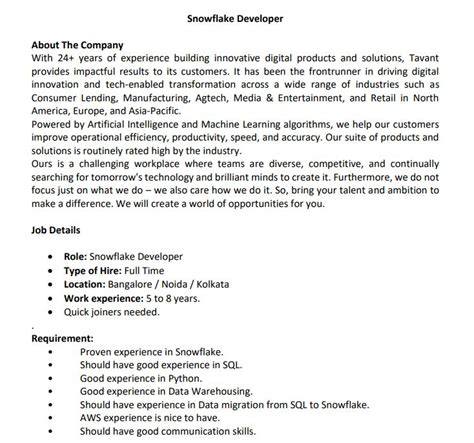 Krishankant Swarnkar On Linkedin Referal Hiring Snowflake Experience Tableau Sql