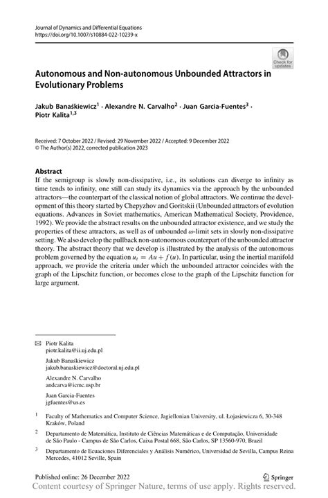 Pdf Autonomous And Non Autonomous Unbounded Attractors In