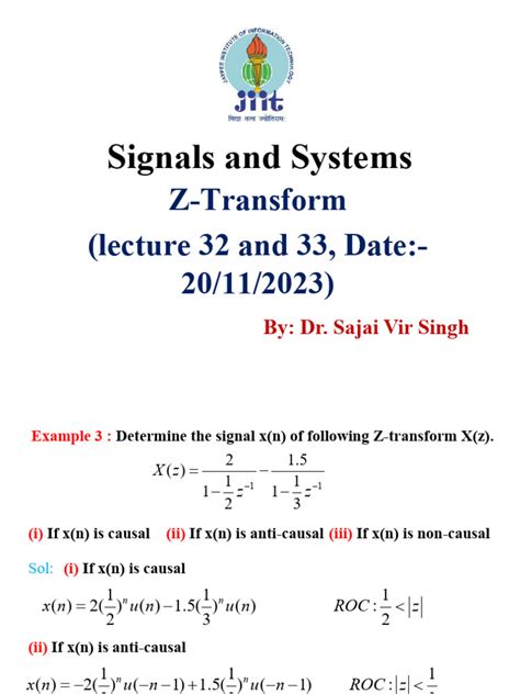 Z Transform Lecture 32 33 Pdf Mathematics Mathematical Concepts