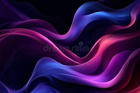 Colorful Waves Of Light Create An Abstract Display In A Dark Environment Generative Ai Stock