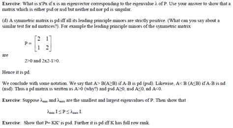 Solved Exercise What Is X PX If X Is An Eigenvector Chegg Com