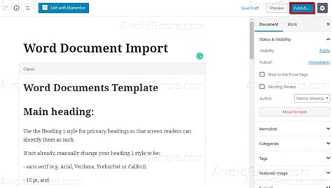 How To Import Microsoft Word Docx Documents To Wordpress Avoiderrors