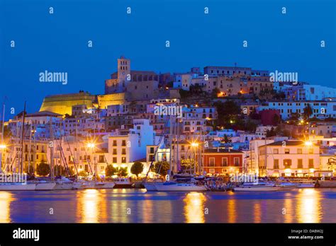 Ibiza Harbour At Night Ibiza Balearic Islands Spain Europe Stock Photo Alamy