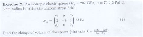 Solved Exercise An Isotropic Elastic Sphere Ey Chegg