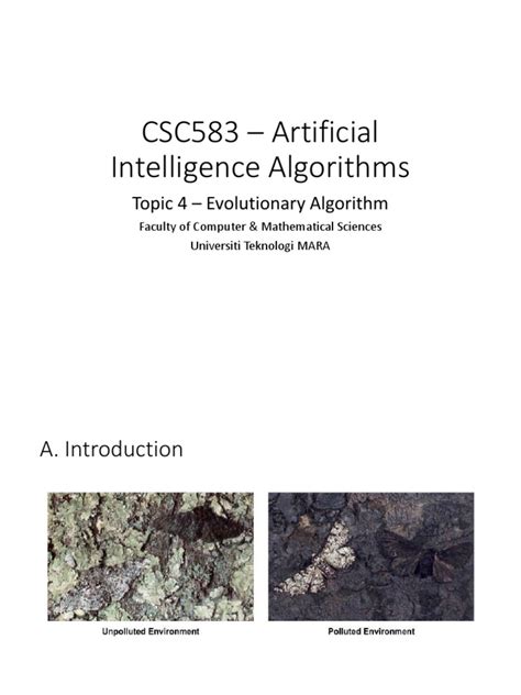 Topic 4 Evolutionary Algorithm Pdf Genetic Algorithm Evolution