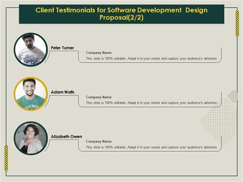 Client Testimonials For Software Development Design Proposal Ppt Templates Presentation