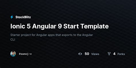 Ionic 5 Angular 9 Start Template Stackblitz