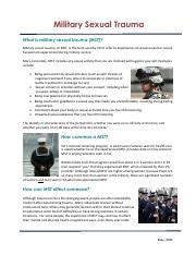 Mst General Factsheet Pdf Military Sexual Trauma What Is Military Sexual Trauma MST Military