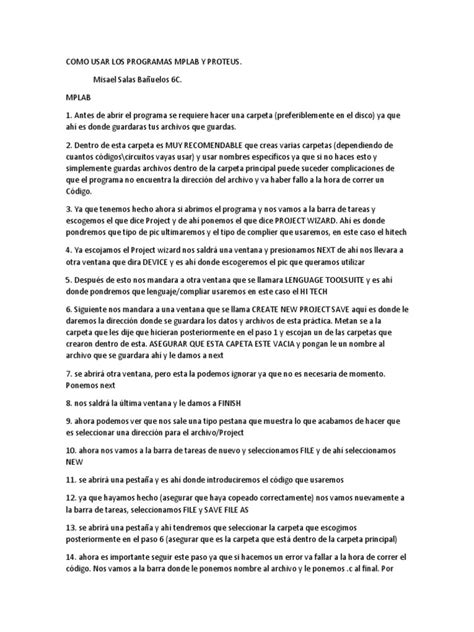como usar los programas mplab y proteus pdf