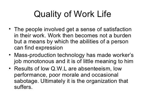 Hrm Quality Of Work Life