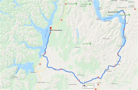 Queenstown To Te Anau Map Queenstown To Te Anau Distance Ptmo