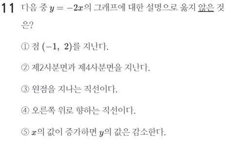정비례와 반비례 문제 지식in