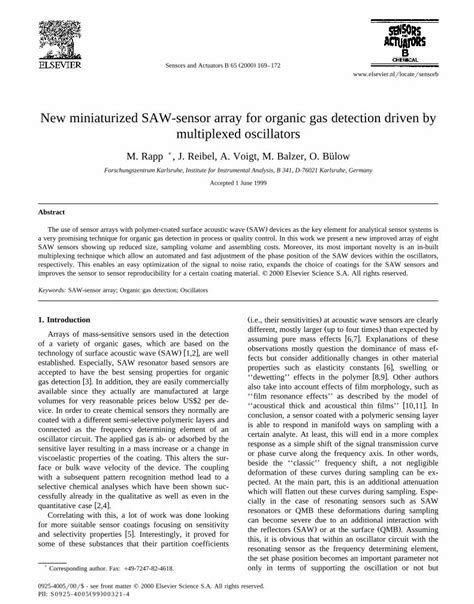 pdf new miniaturized saw sensor array for organic gas detection
