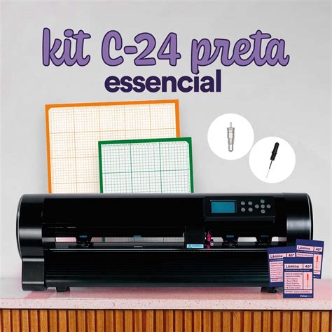 Plotter De Recorte Profissional Foison C24 Pro Cam Preta Kit Essencial