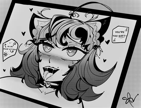 Rule 34 Ahe Gao Black And White Blush Cum In Mouth Heart Shaped