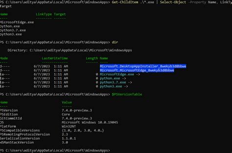 Appexeclink Reparsepoints Do Not Show Target And Link Type · Issue 19760 · Powershell