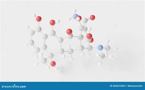 Tetracycline Molecule 3d Molecular Structure Ball And Stick Model Structural Chemical Formula
