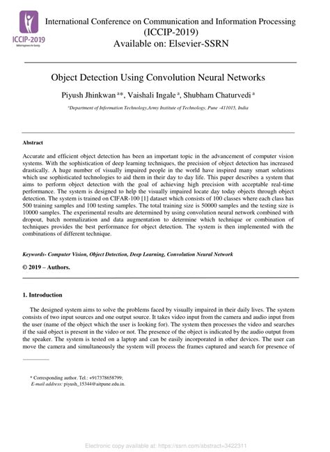 Pdf Object Detection Using Convolution Neural Networks