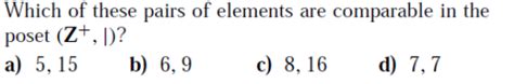 solved which of these pairs of elements are comparable in