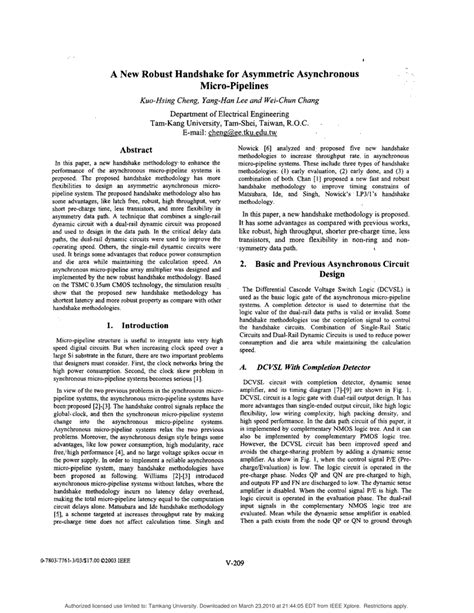 Pdf A New Robust Handshake For Asymmetric Asynchronous Micro Pipelines