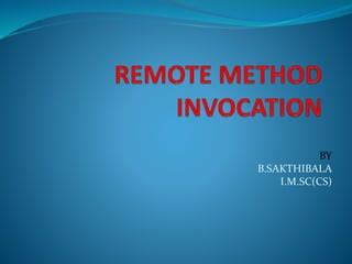 Remote Method Invocatiom PPTX Programming Languages Computing
