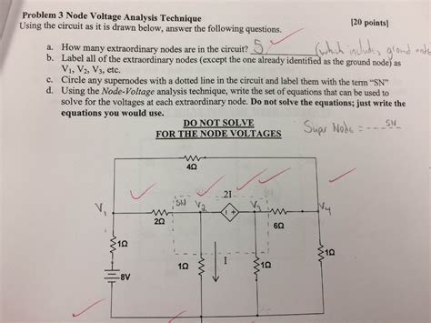 Solved Using The Node Voltage Analysis Write The Set Of