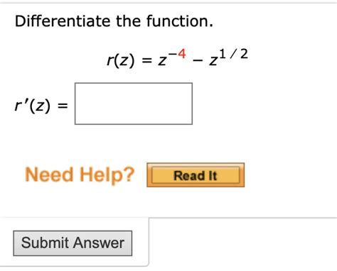 Solved Differentiate The Function R Z Z Z R Z Need Chegg