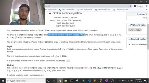 Codeforces Round 655 Div 2 Omkar And Completion Problem A Youtube